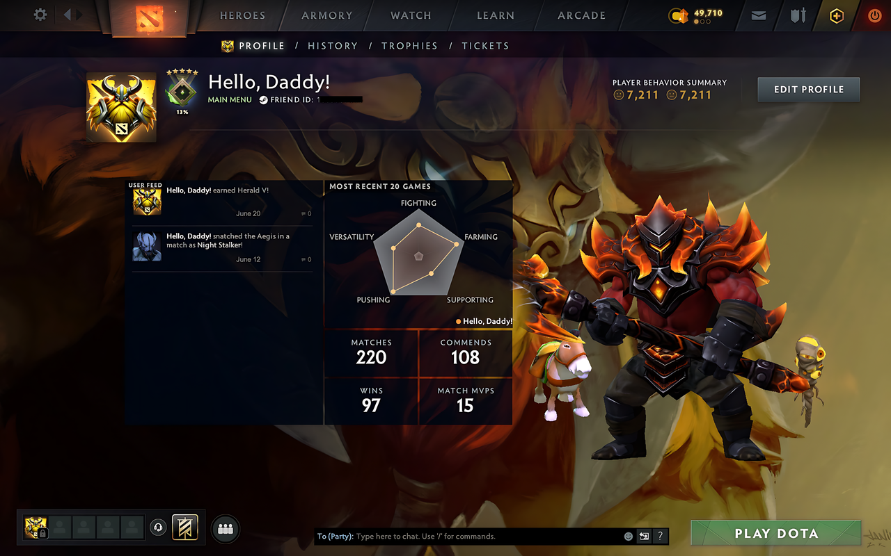 Herald V | MMR: 637 - Behavior: 7211 – VikingDOTA