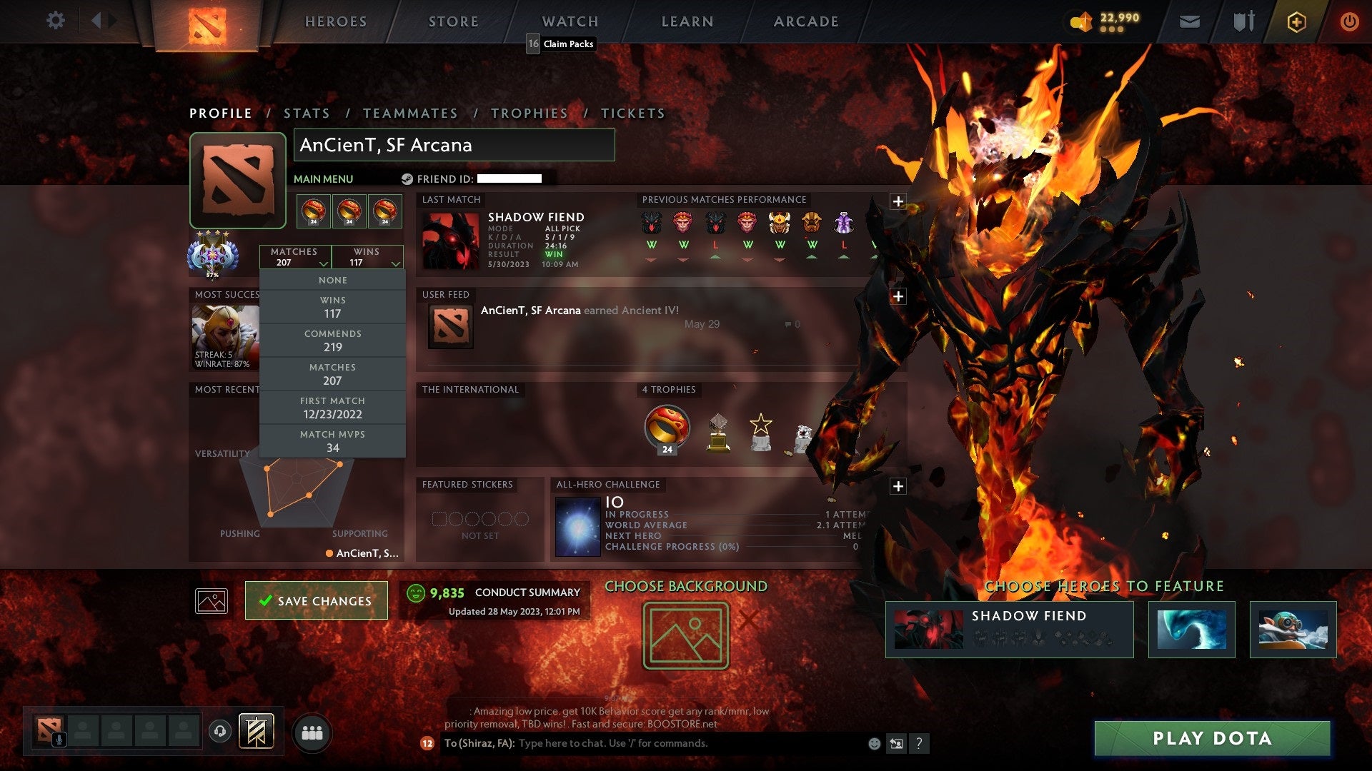 Ancient IV | MMR: 4400 - Behavior: 9835 – VikingDOTA