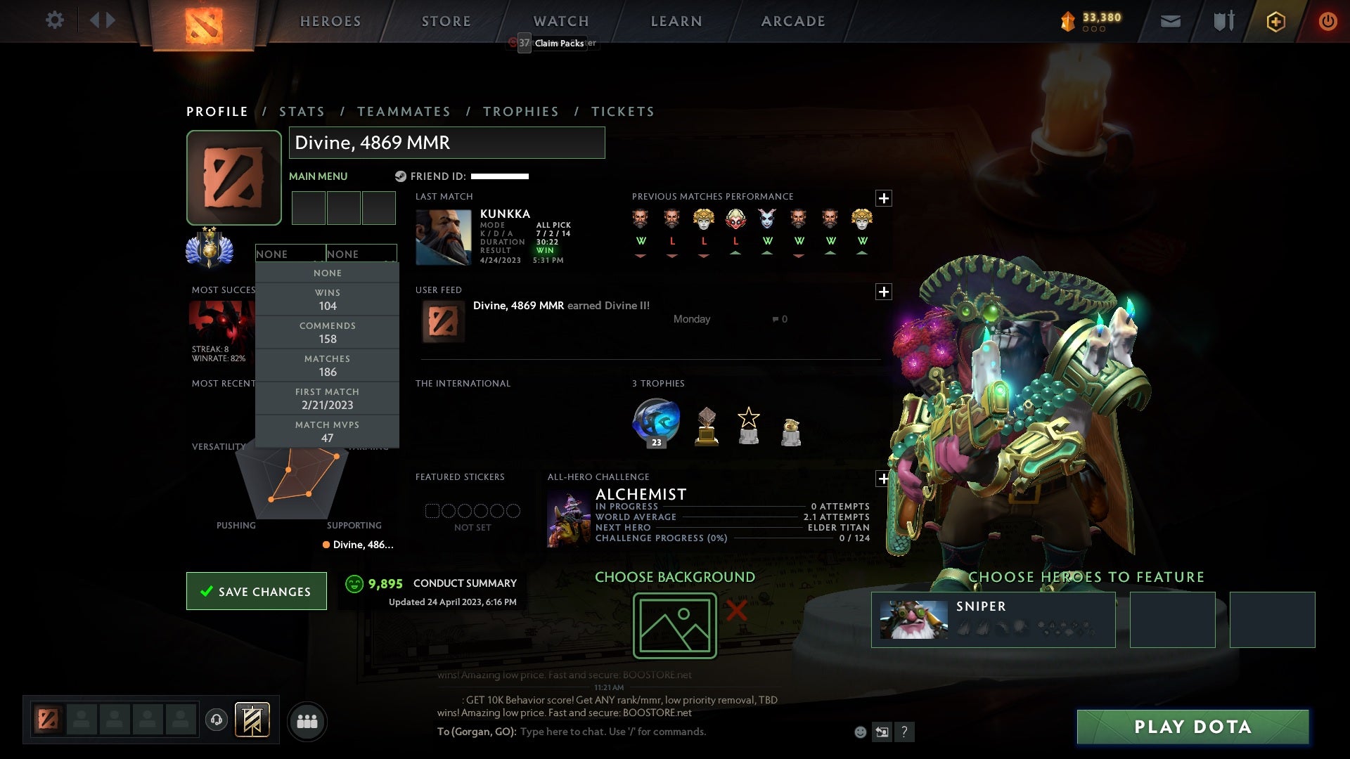 Divine II | MMR: 4869 - Behavior: 9895 – VikingDOTA
