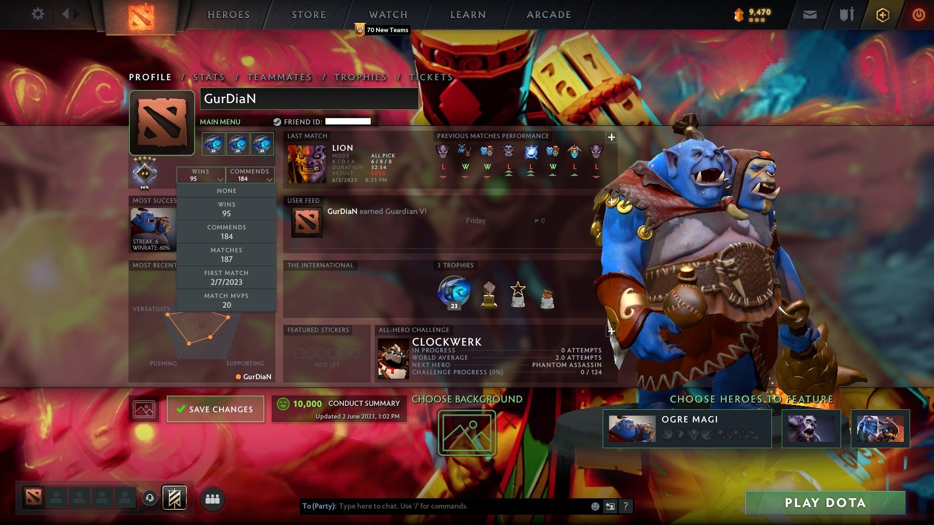 Guardian V | MMR: 1489 - Behavior: 10000 – VikingDOTA