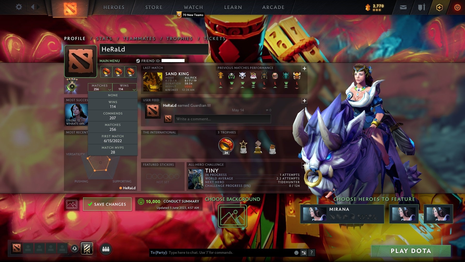 Herald V | MMR: 573 - Behavior: 10000 – VikingDOTA