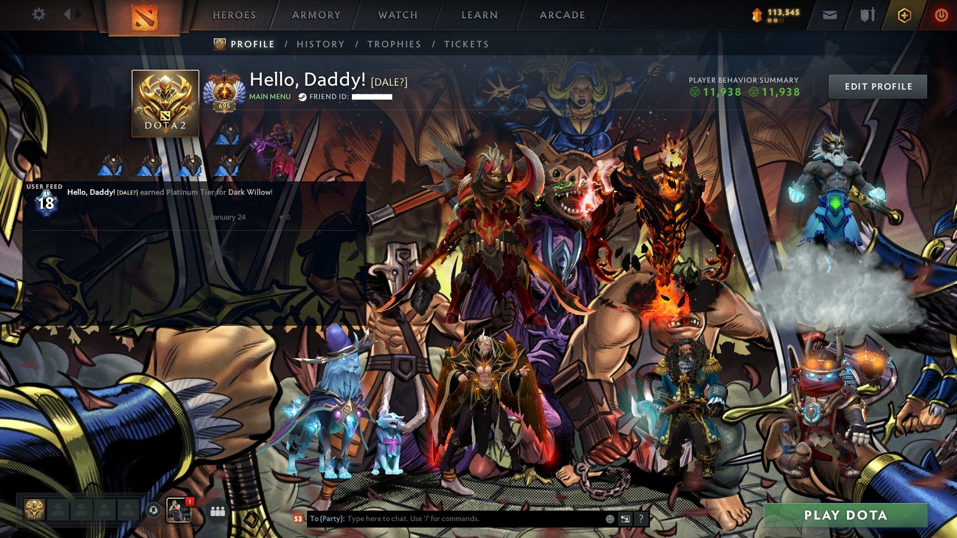 Immortal [ 695 ] | MMR: 9506 - Behavior: 11938 - Communication: 11938 ...