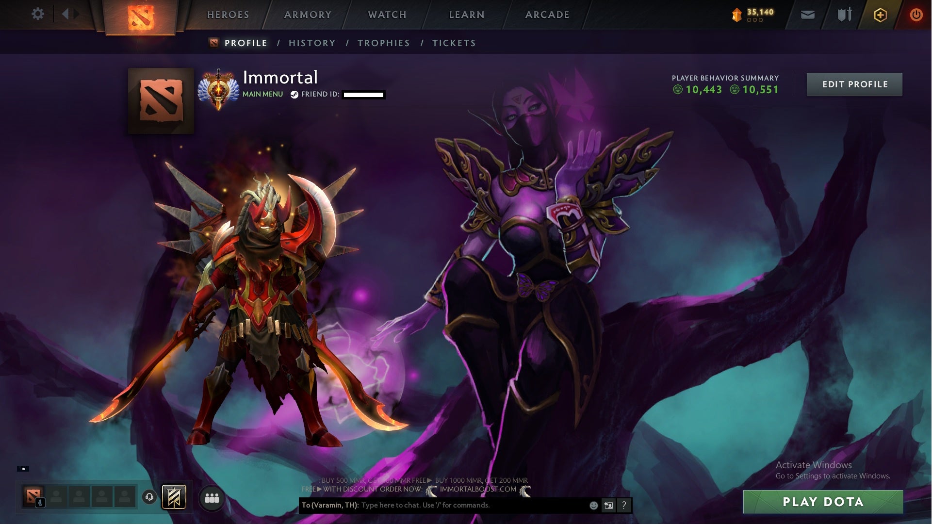 Immortal | MMR: 6509 - Behavior: 10551 - Communication: 10443 – VikingDOTA