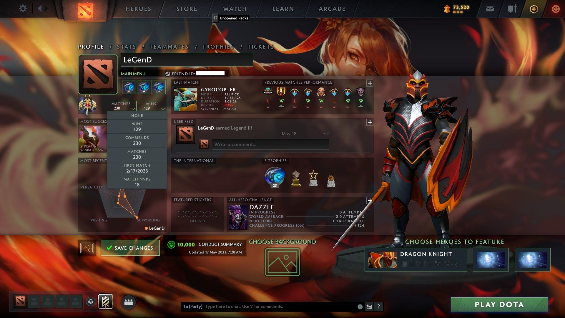 Legend II | MMR: 3218 - Behavior: 10000 – VikingDOTA