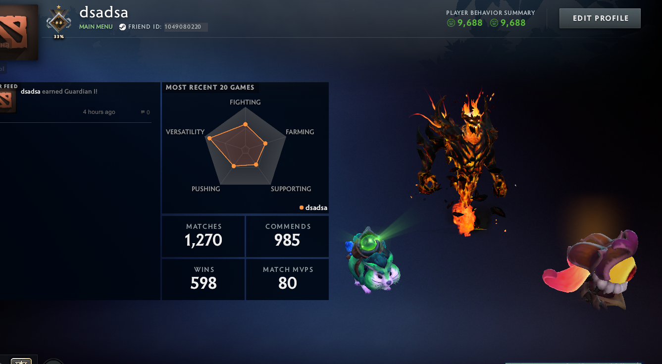 Guardian I | MMR: 821 - Behavior: 9688 - Communication: 9688 – VikingDOTA