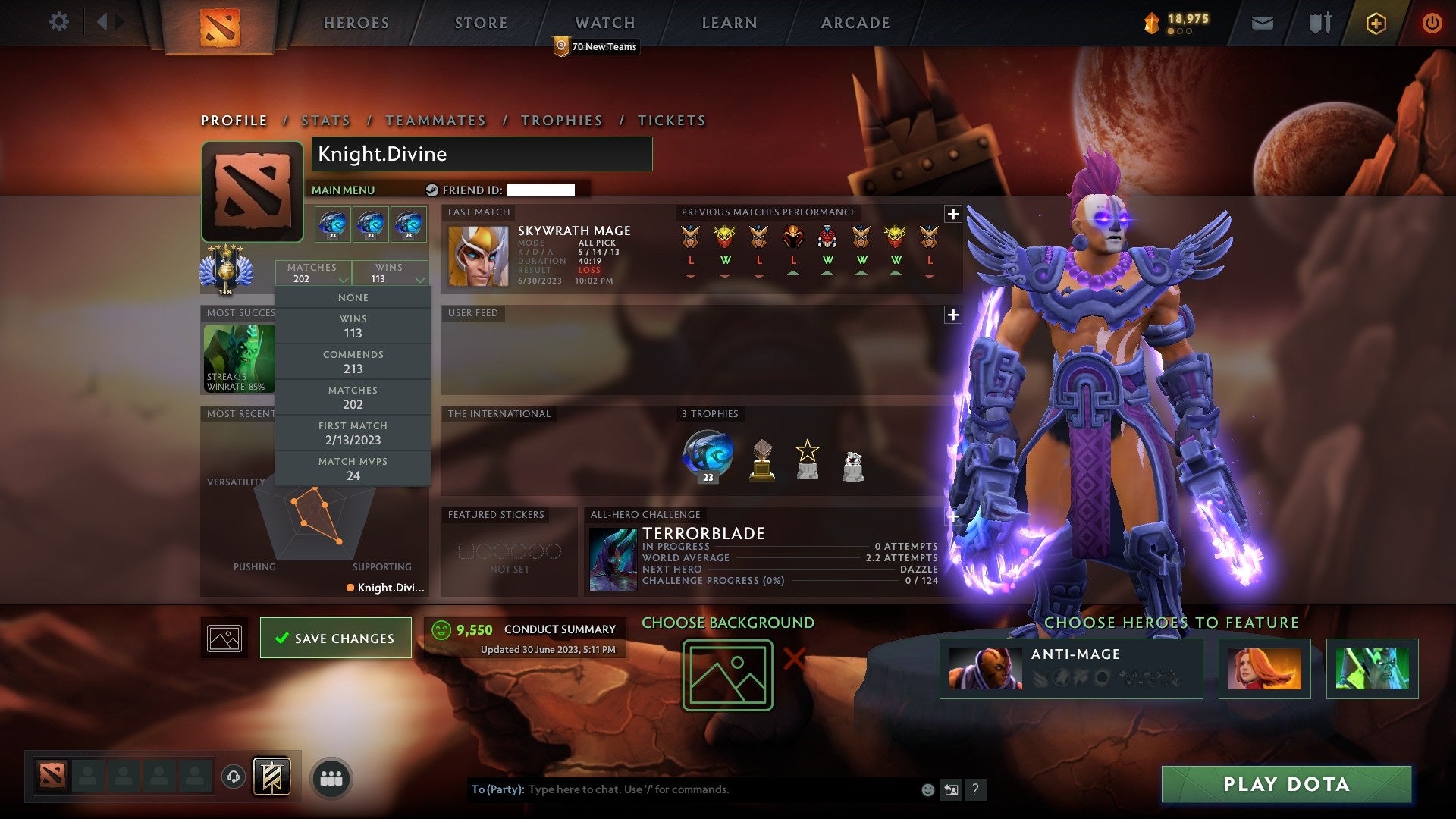 Divine V | MMR: 5449 - Behavior: 9900 – VikingDOTA