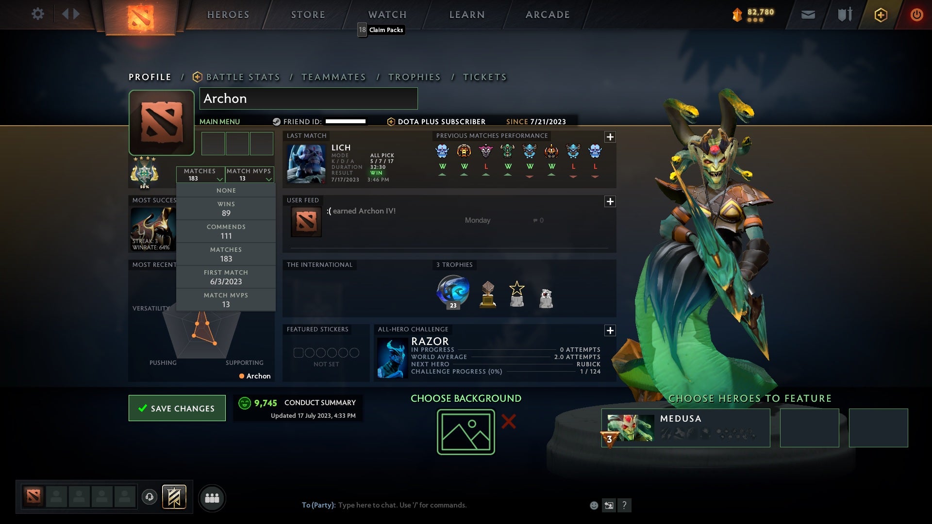 Archon IV | MMR: 2849 - Behavior: 9745 – VikingDOTA