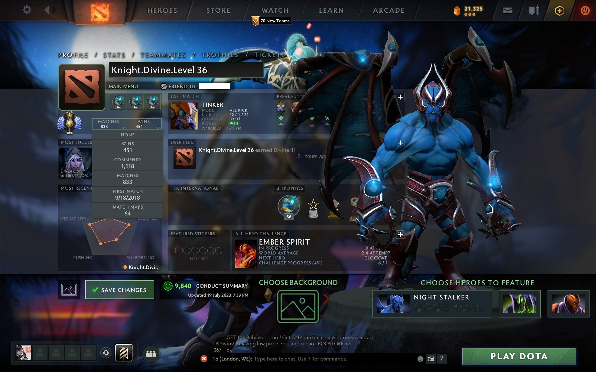 Divine II | MMR: 4856 - Behavior: 9840 – VikingDOTA