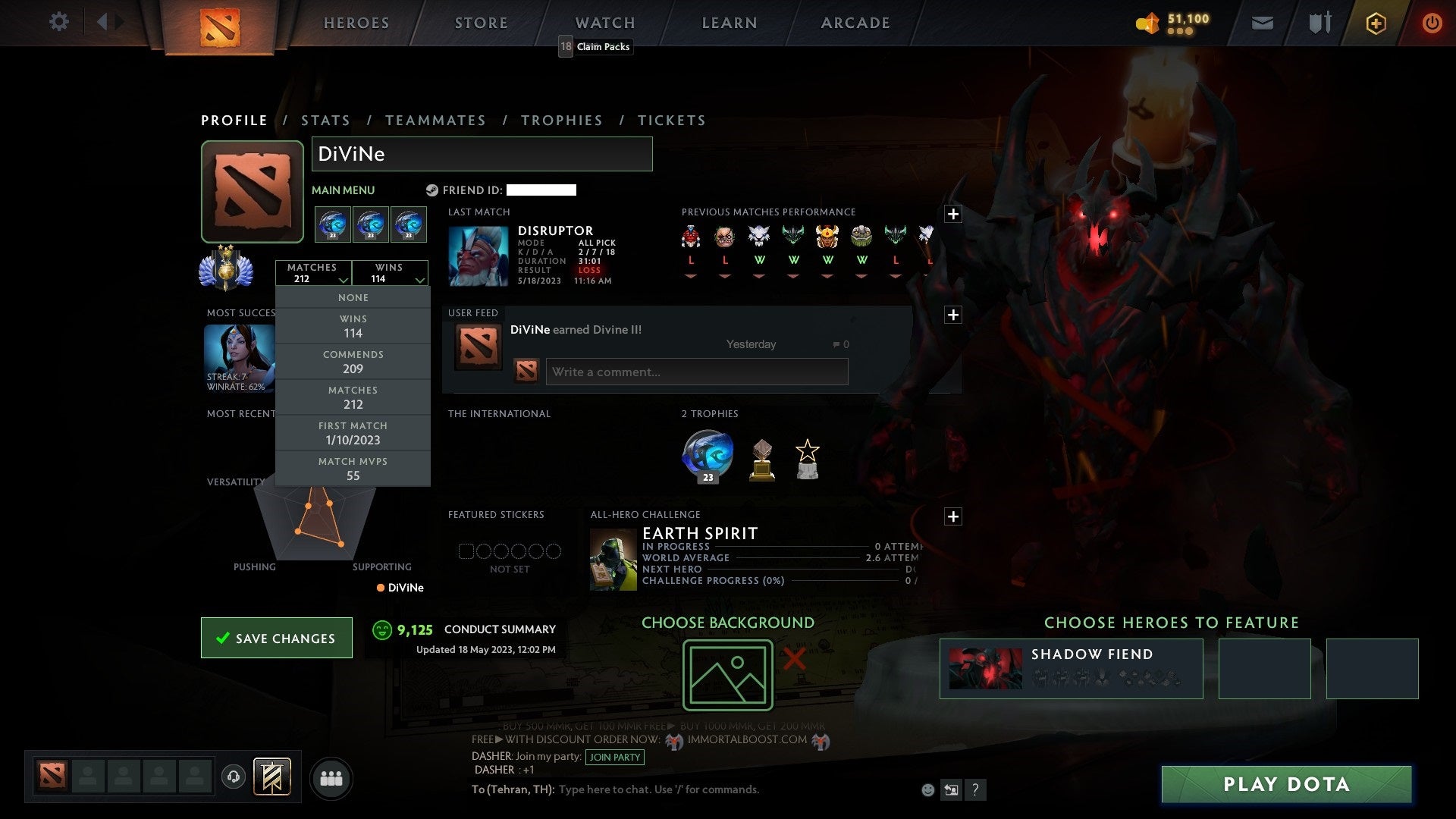 Divine II | MMR: 4797 - Behavior: 9125 – VikingDOTA