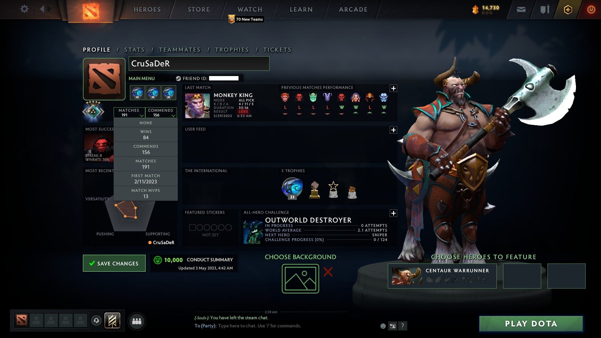 Crusader V | MMR: 2027 - Behavior: 10000 – VikingDOTA