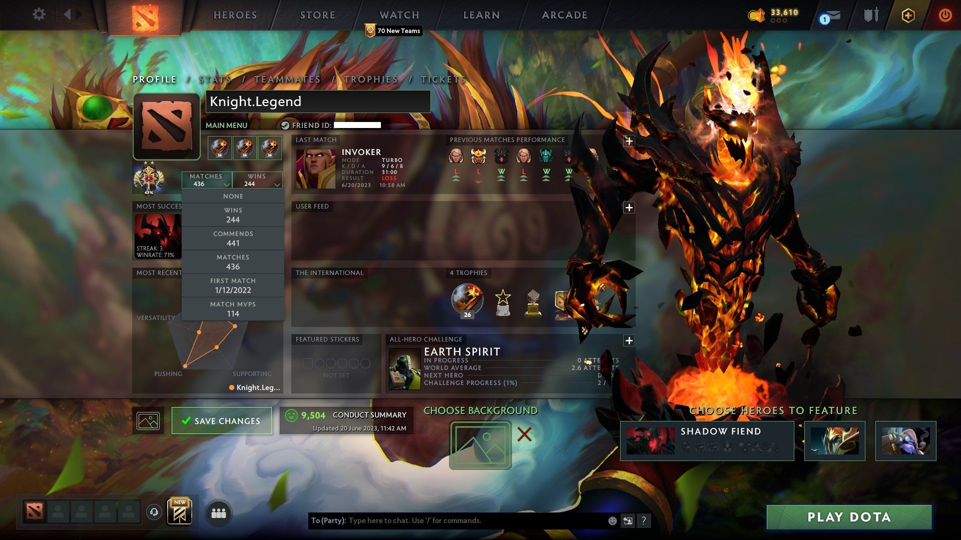 Legend II | MMR: 3301 - Behavior: 9504 – VikingDOTA