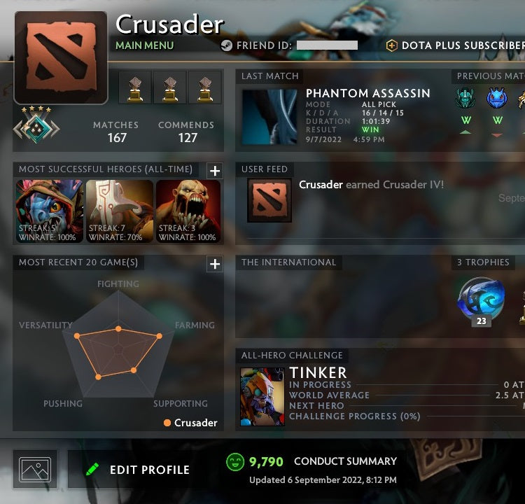 Crusader IV | MMR: 2000 - Behavior: 9790 – VikingDOTA