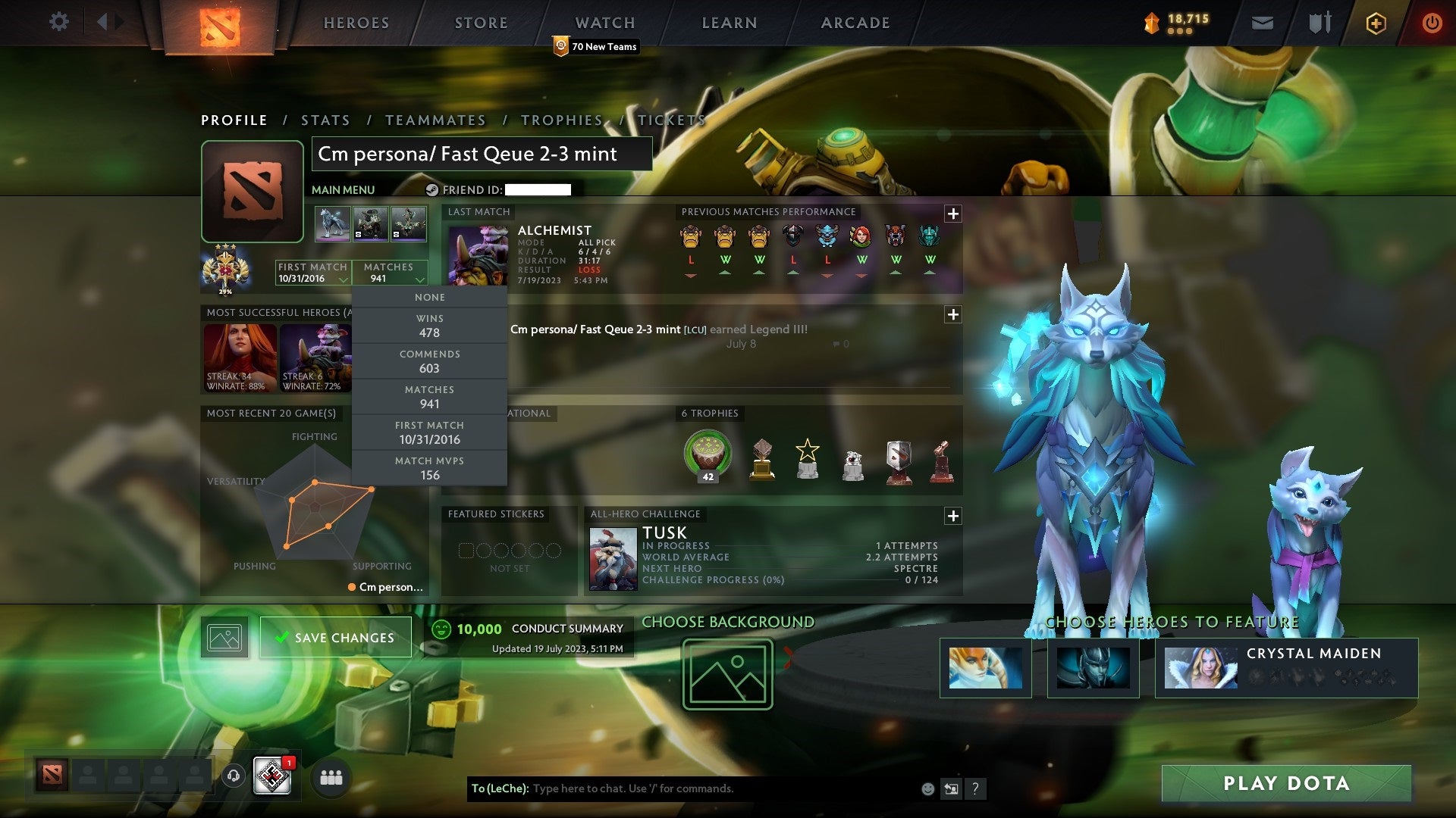 Legend III | MMR: 3434 - Behavior: 10000 – VikingDOTA