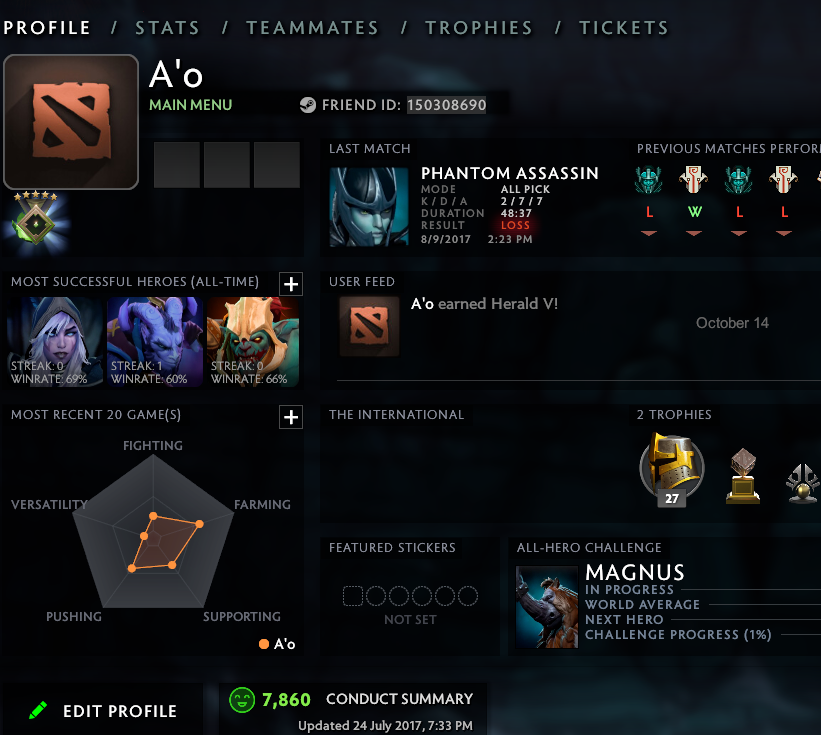 Herald V | MMR: 740 - Behavior: 7860 – VikingDOTA