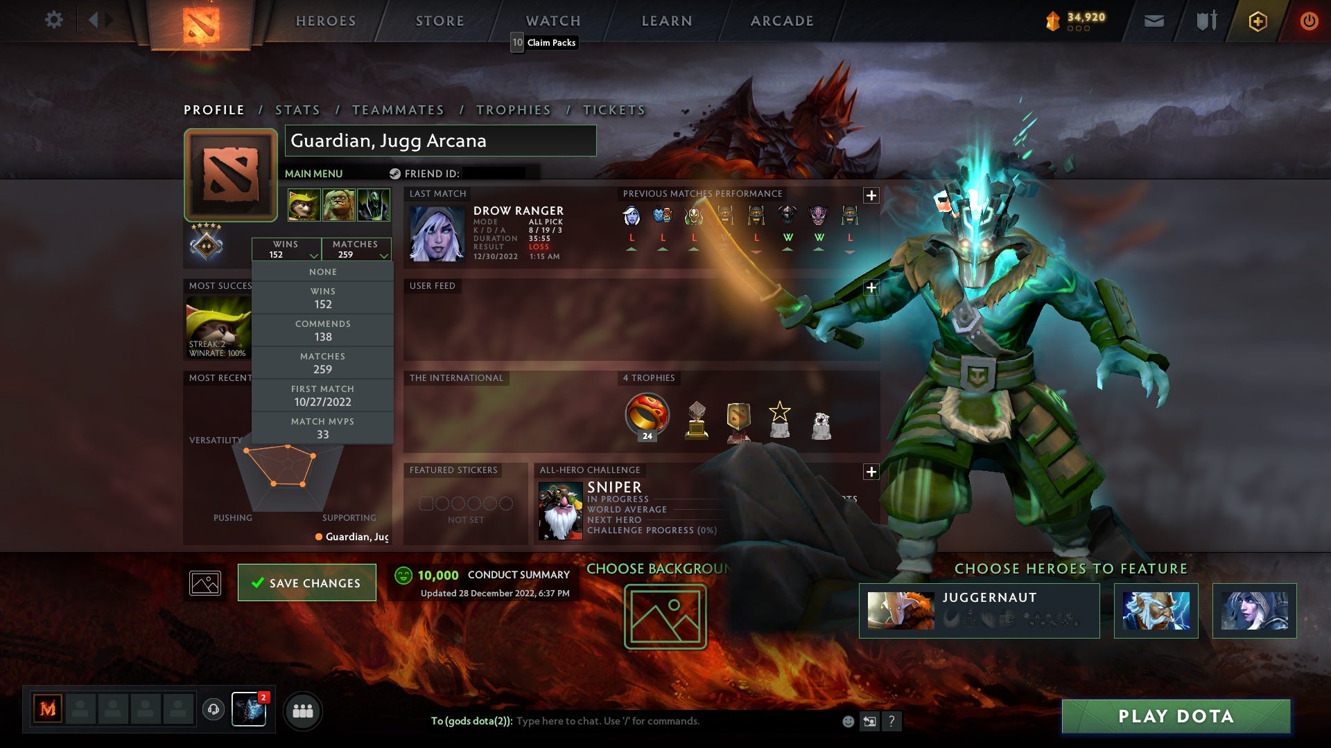 Guardian V | MMR: 1530 - Behavior: 10000 – VikingDOTA