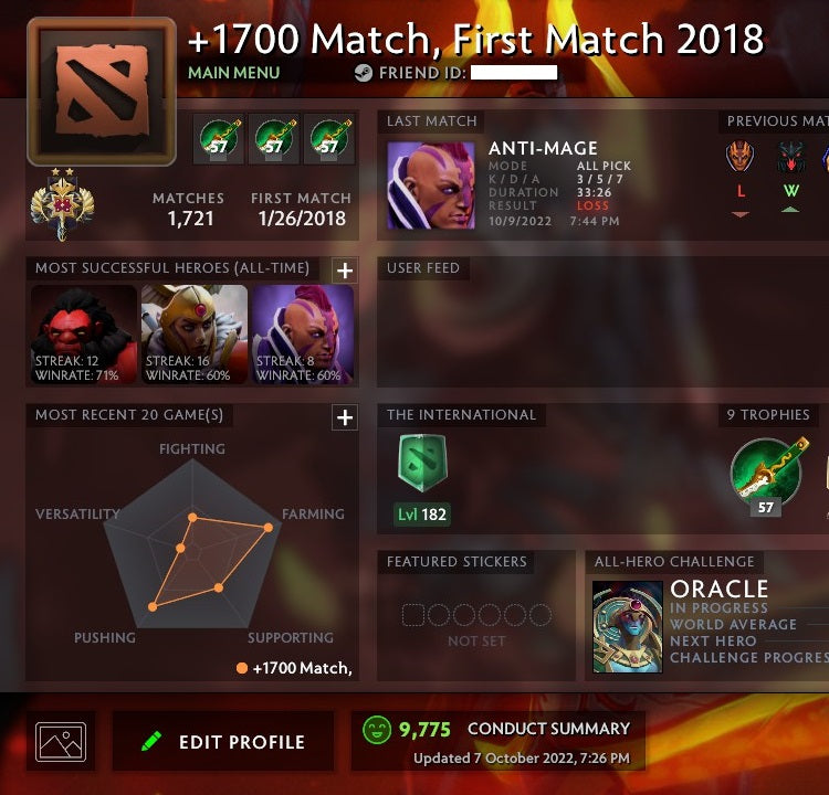 Legend II | MMR: 3250 - Behavior: 9775 – VikingDOTA