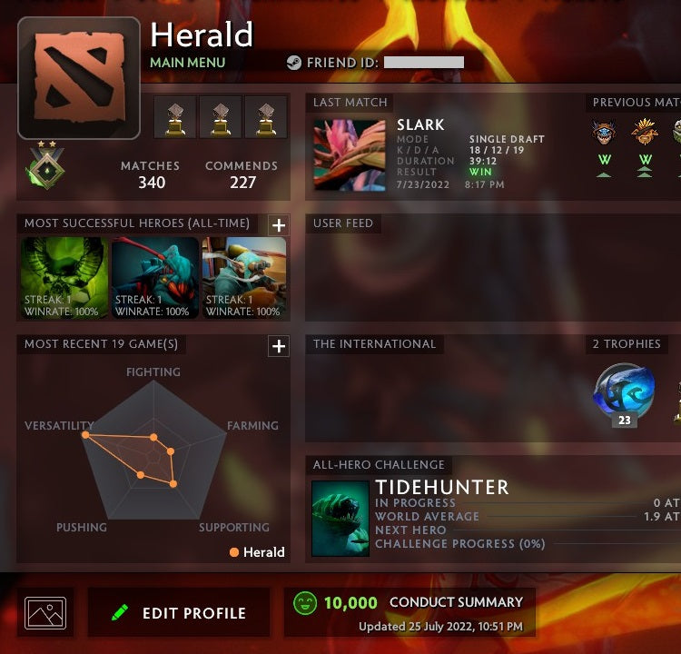 Herald II | MMR: 230 - Behavior: 10000 – VikingDOTA