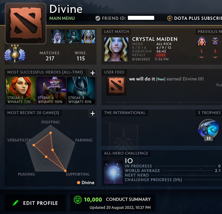 Divine III | MMR: 5180 - Behavior: 10000 – VikingDOTA