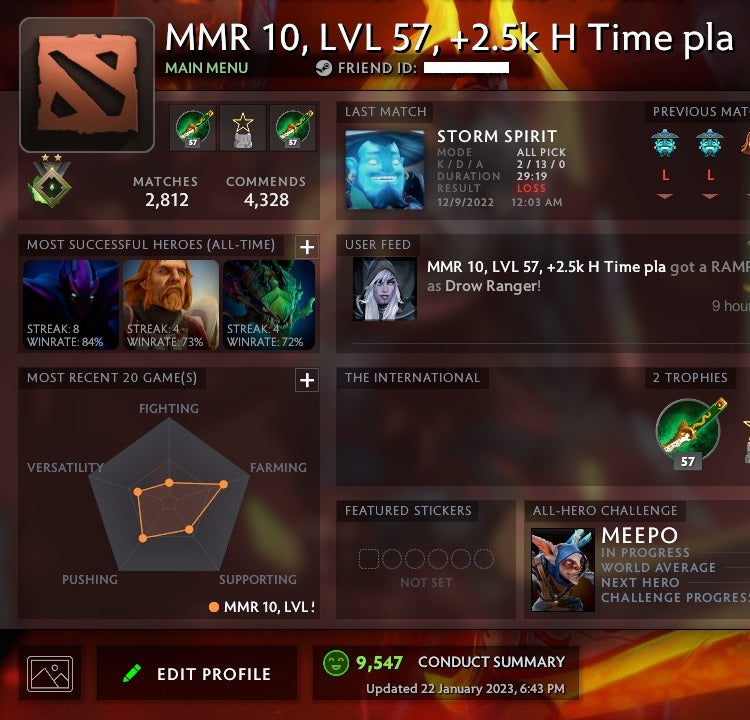 Herald II | MMR: 10 - Behavior: 9547 – VikingDOTA