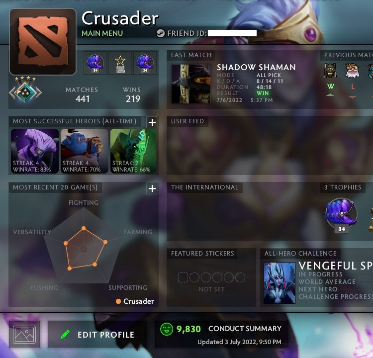 Crusader IV | MMR: 1880 - Behavior: 9830 – VikingDOTA