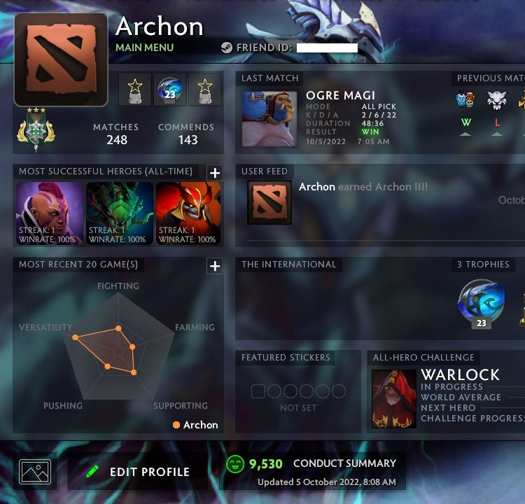 Archon III | MMR: 2770 - Behavior: 9530 – VikingDOTA