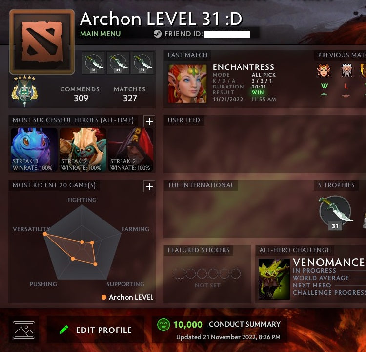 Archon V | MMR: 3040 - Behavior: 10000 – VikingDOTA