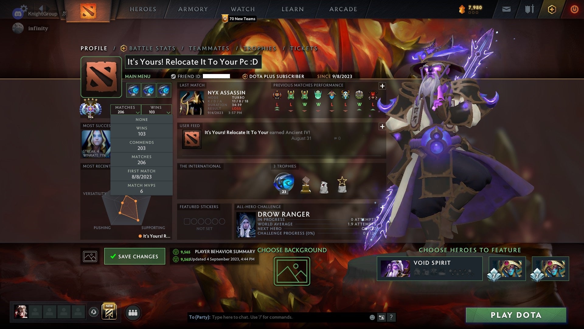 Ancient IV | MMR: 4421 - Behavior: 9565 - Communication: 9565 – VikingDOTA