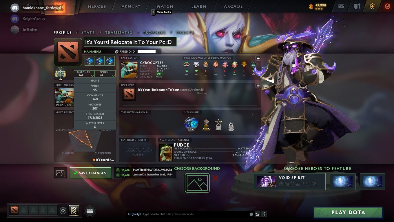 Archon II | MMR: 2552 - Behavior: 10600 - Communication: 10600 – VikingDOTA