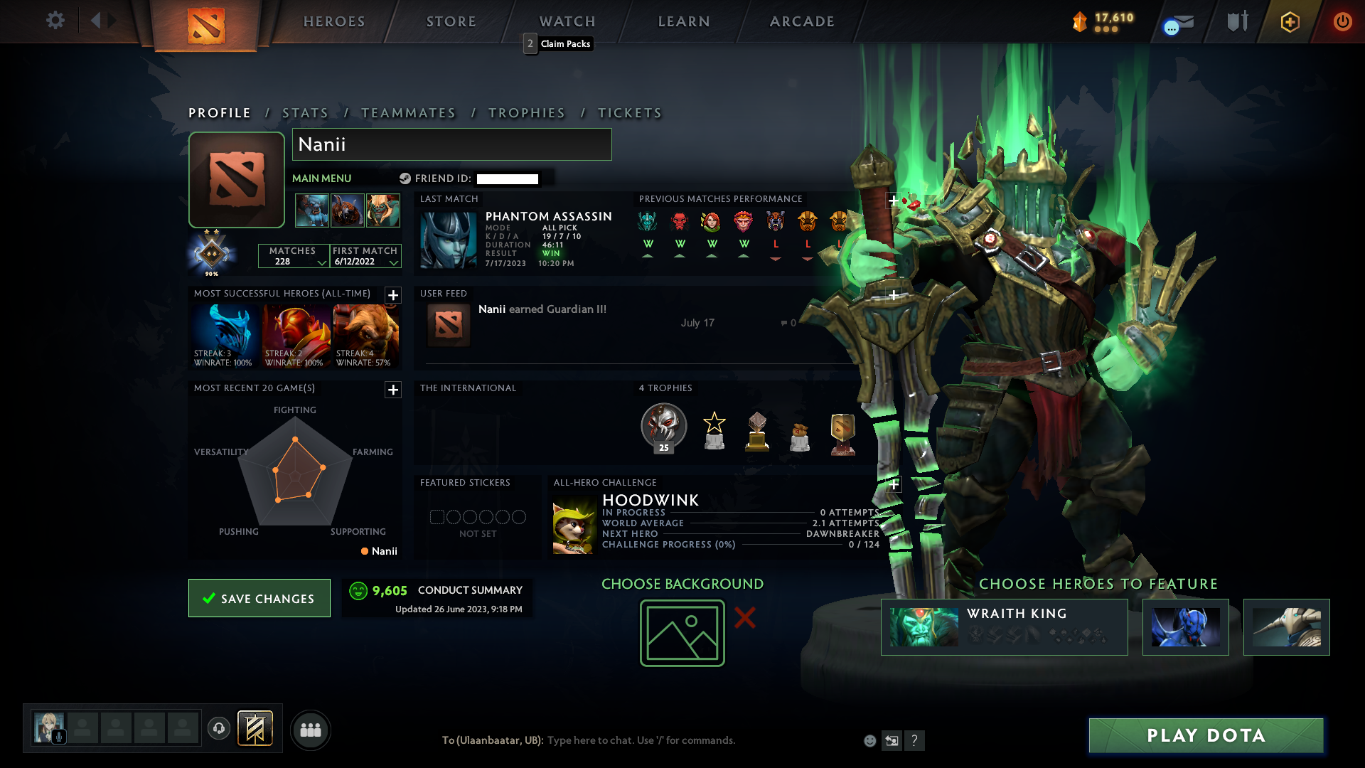 Guardian II | MMR: 1063 - Behavior: 9605 – VikingDOTA