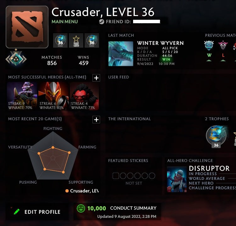 Crusader I | MMR: 1550 - Behavior: 10000 – VikingDOTA
