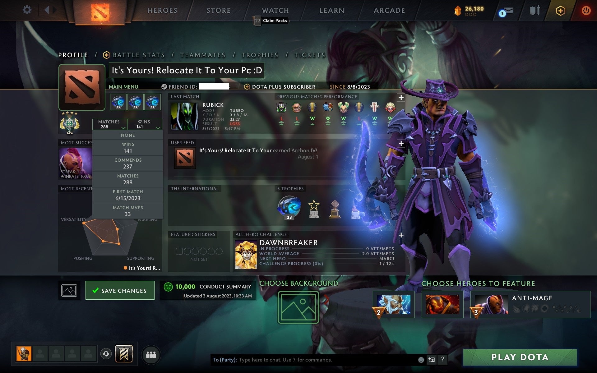 Archon IV | MMR: 2798 - Behavior: 10000 – VikingDOTA