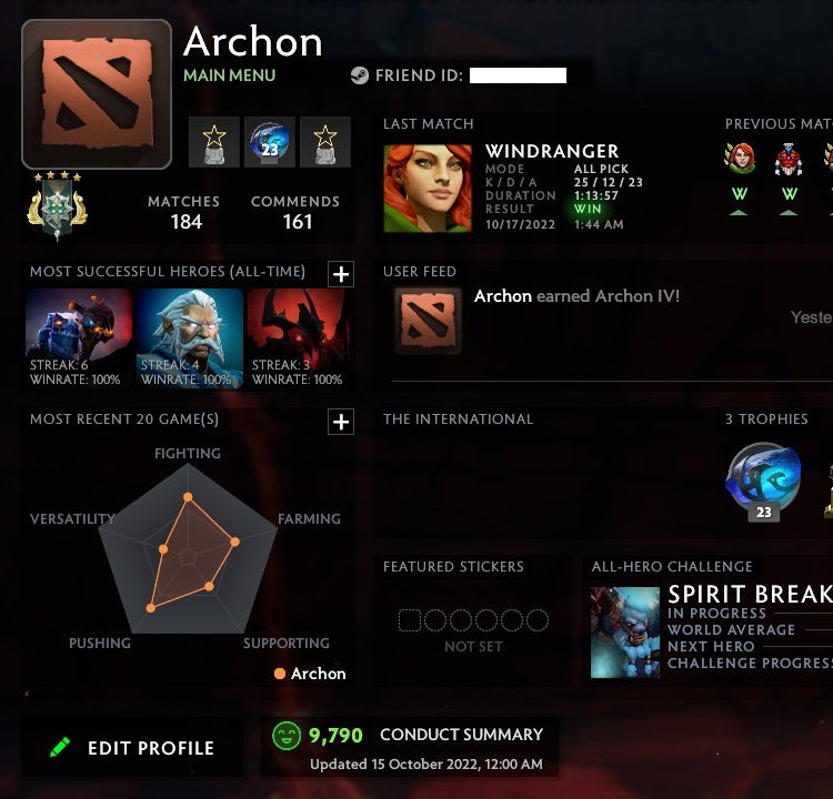 Archon IV | MMR: 2800 - Behavior: 9790 – VikingDOTA