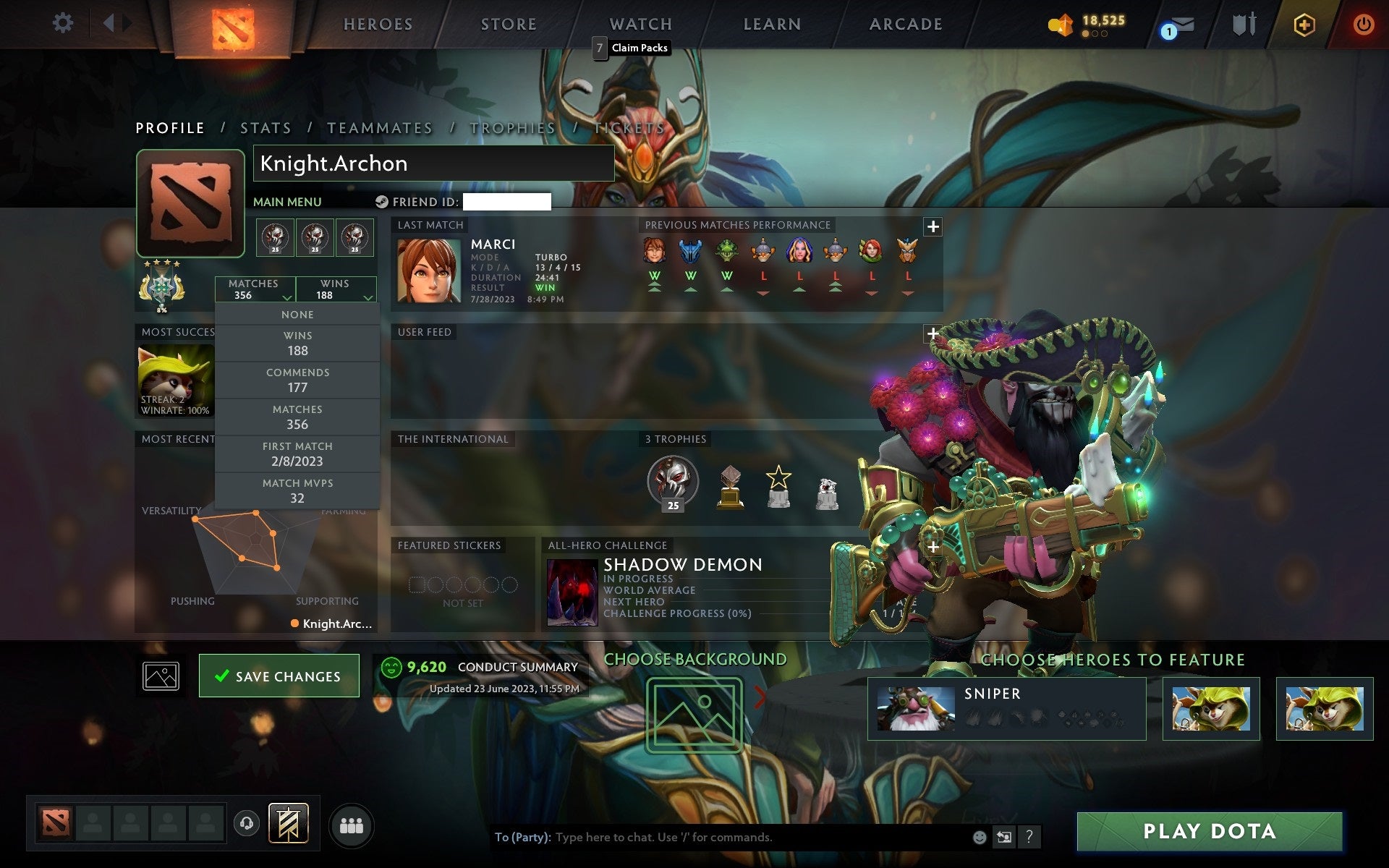 Archon IV | MMR: 2785 - Behavior: 9620 – VikingDOTA