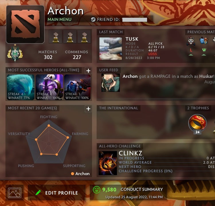 Archon I | MMR: 2430 - Behavior: 9580 – VikingDOTA