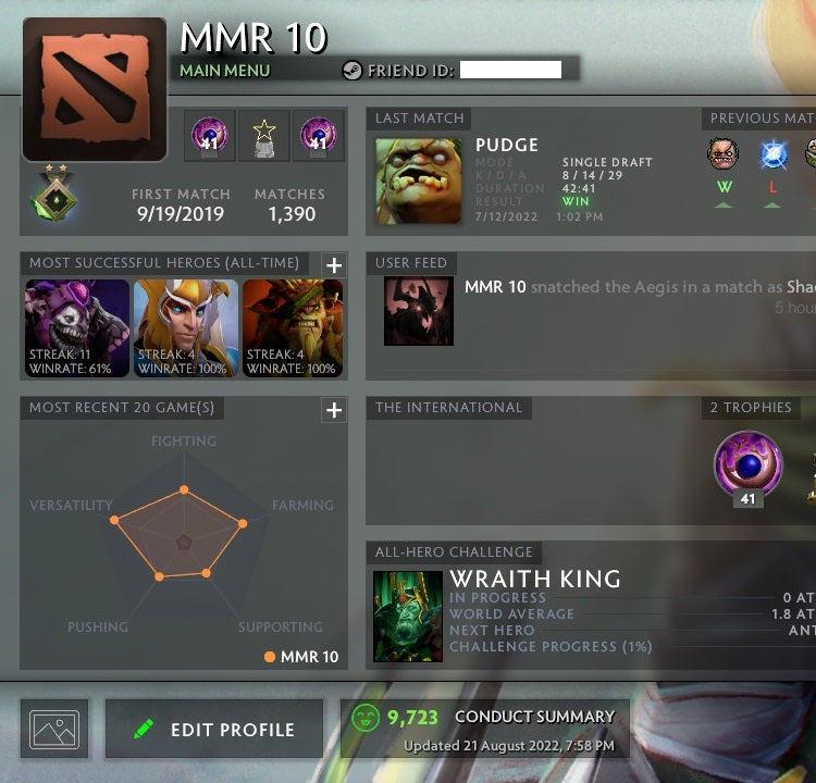 Herald II | MMR: 10 - Behavior: 9723 – VikingDOTA