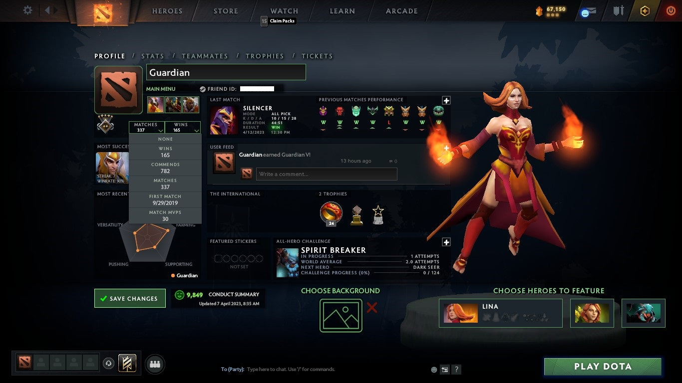 Guardian V | MMR: 1420 - Behavior: 9849 – VikingDOTA