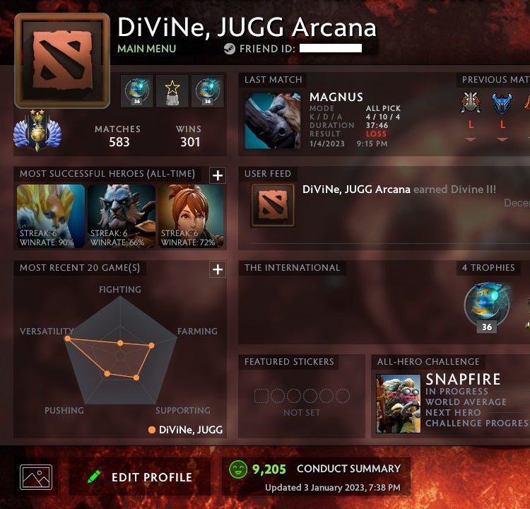 Divine II | MMR: 4690 - Behavior: 9205 – VikingDOTA