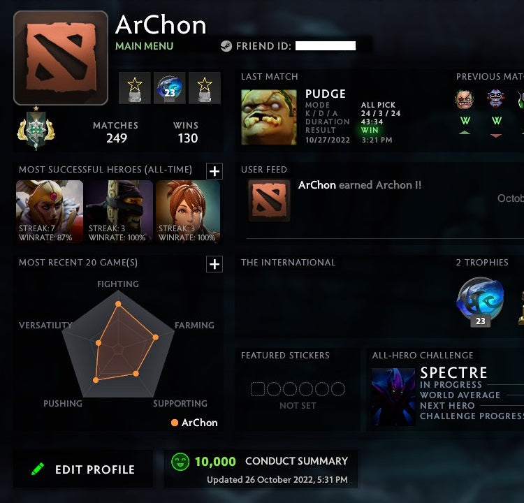 Archon I | MMR: 2330 - Behavior: 10000 – VikingDOTA