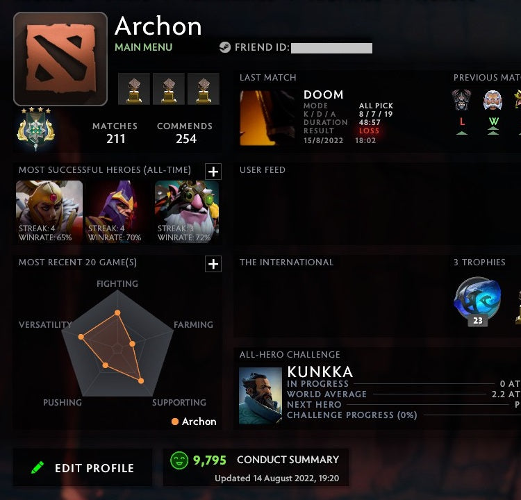 Archon IV | MMR: 2730 - Behavior: 9795 – VikingDOTA