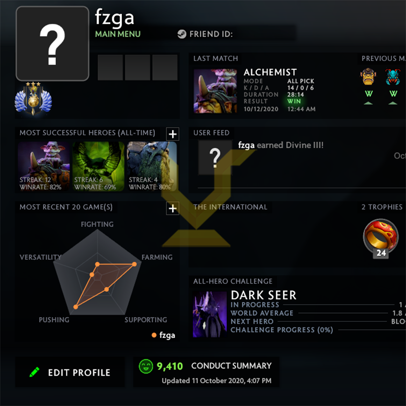 Divine III | MMR: 5110 - Behavior: 9410 – VikingDOTA