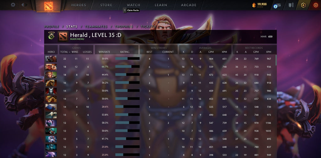 Herald V | MMR: 650 - Behavior: 9069 – VikingDOTA