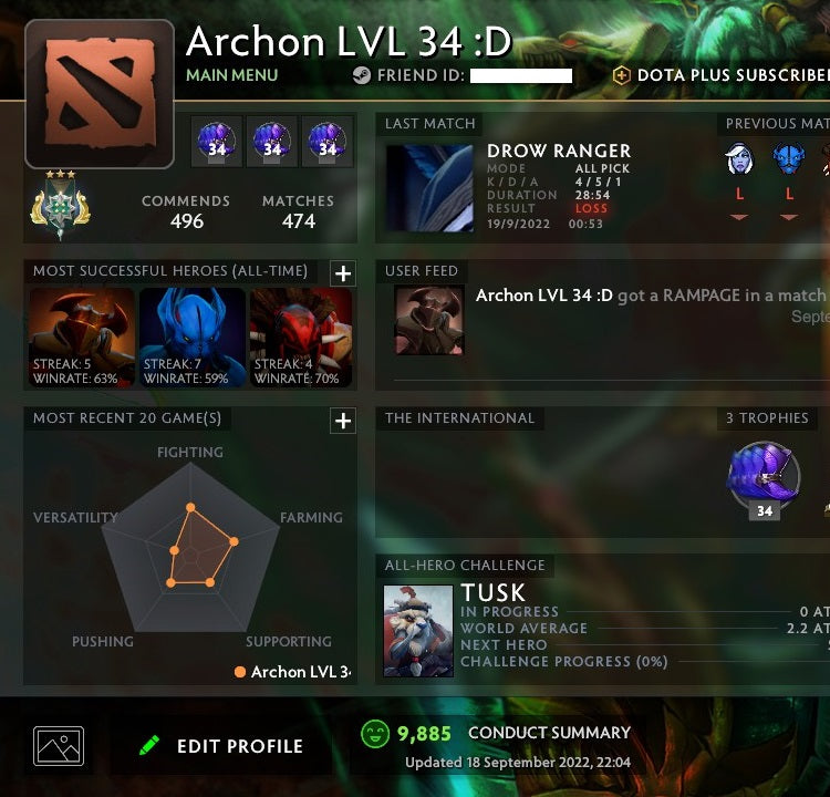 Archon III | MMR: 2510 - Behavior: 9885 – VikingDOTA