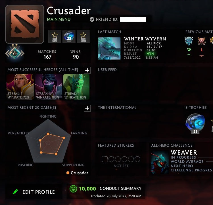 Crusader II | MMR: 1750 - Behavior: 10000 – VikingDOTA