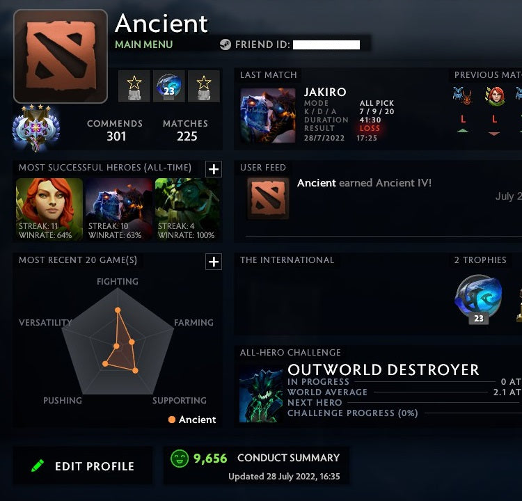 Ancient IV | MMR: 4210 - Behavior: 9656 – VikingDOTA