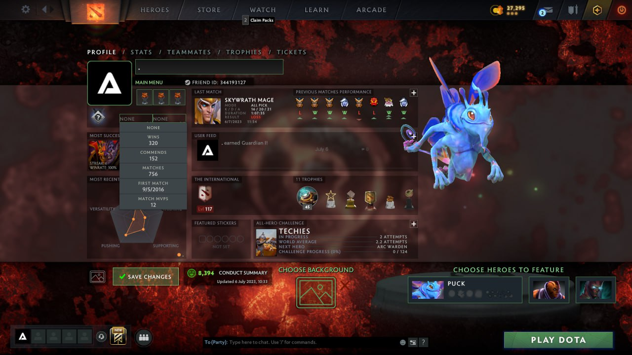 Guardian I | MMR: 900 - Behavior: 8394 – VikingDOTA