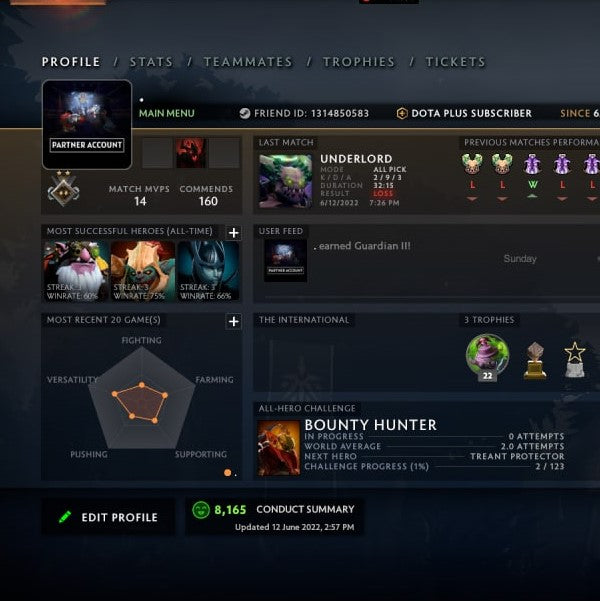 Guardian II | MMR: 1080 - Behavior: 8165 – VikingDOTA