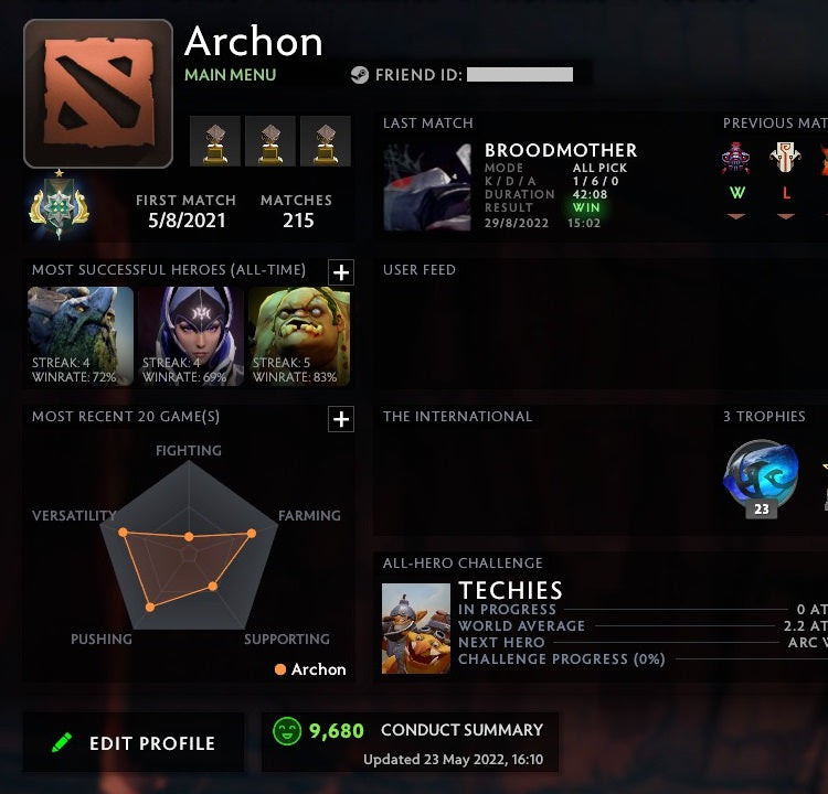 Archon I | MMR: 2260 - Behavior: 9680 – VikingDOTA
