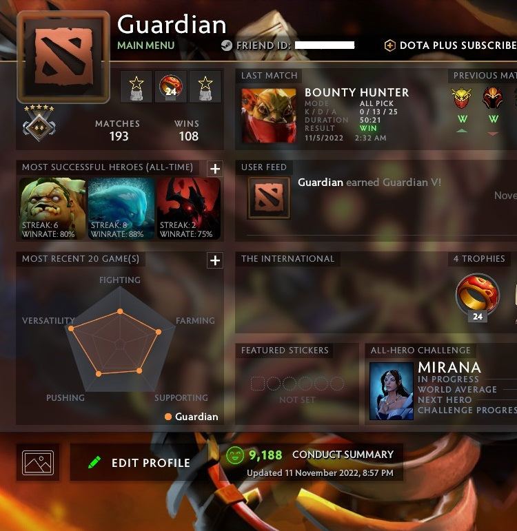 Guardian V | MMR: 1400 - Behavior: 9188 – VikingDOTA