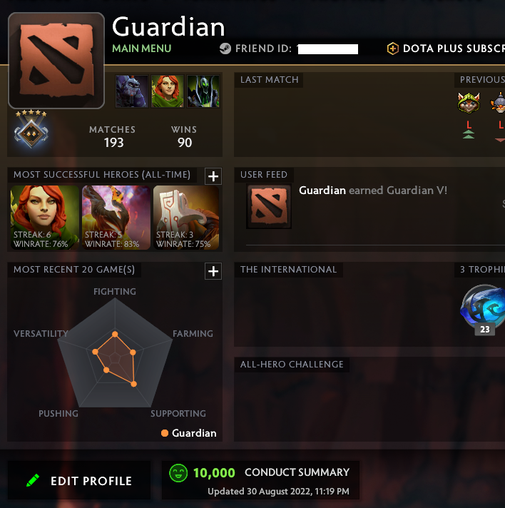 Guardian V | MMR: 1410 - Behavior: 10000 – VikingDOTA