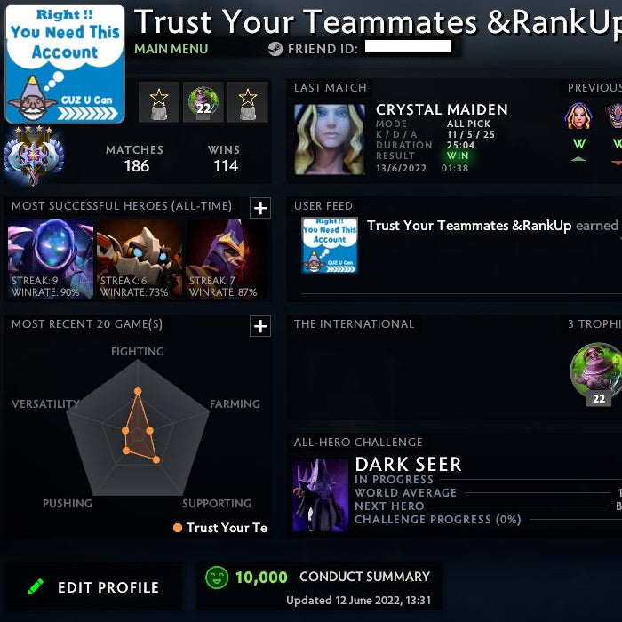 Ancient IV | MMR: 4440 - Behavior: 10000 – VikingDOTA